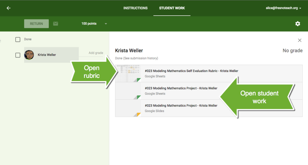 Google Classroom: Self Evaluation Rubric - Teacher Tech with Alice Keeler