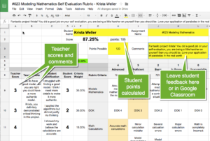 Google Classroom: Self Evaluation Rubric - Teacher Tech with Alice Keeler