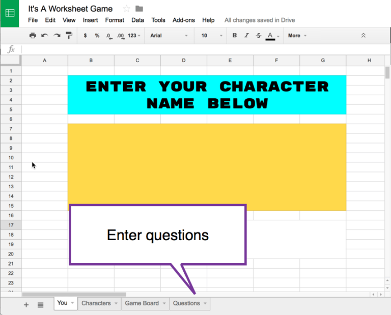 Google Sheets: It's A Worksheet Game- Help Me - Teacher Tech with Alice ...