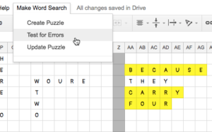 Make Your Own Word Search in Google Sheets - Teacher Tech with Alice Keeler