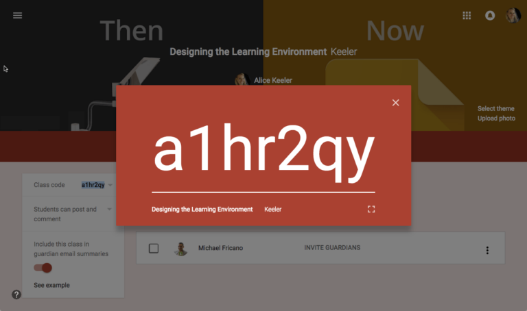 Google Classroom: Display the Class Code - Teacher Tech with Alice Keeler