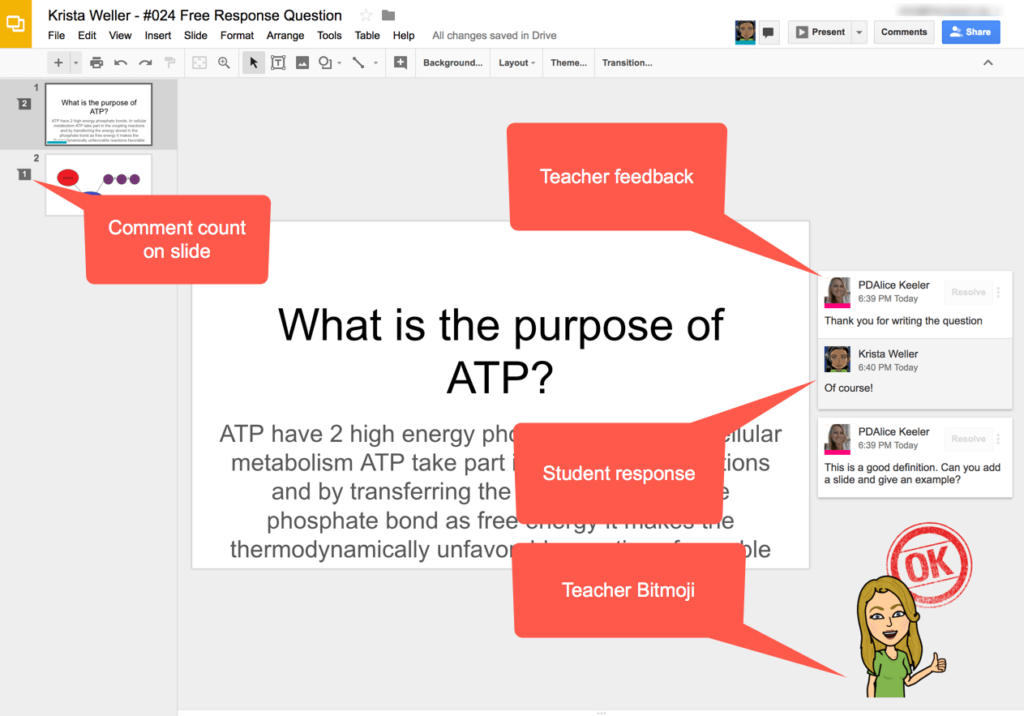 Free Response on Google Slides - Teacher Tech with Alice Keeler
