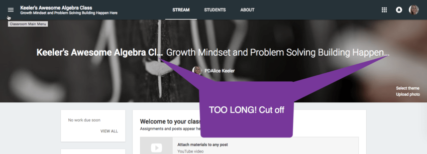 Google Classroom: Edit Class Name - Teacher Tech with Alice Keeler