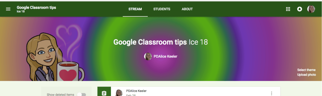 Tie Dye Your Google Classroom Header - Teacher Tech with Alice Keeler