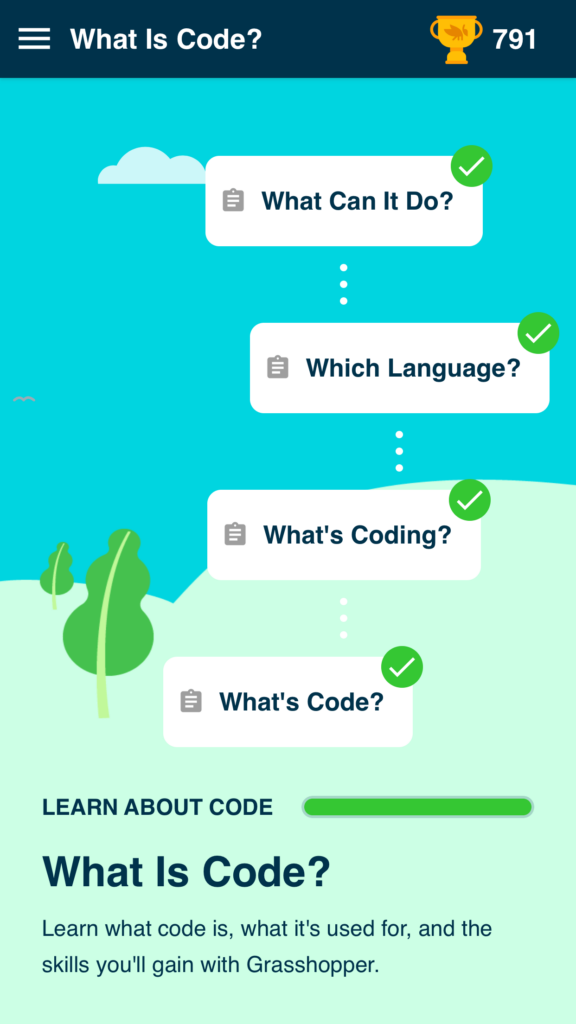 Learn to Code with Grasshopper - A Free Self-Paced App