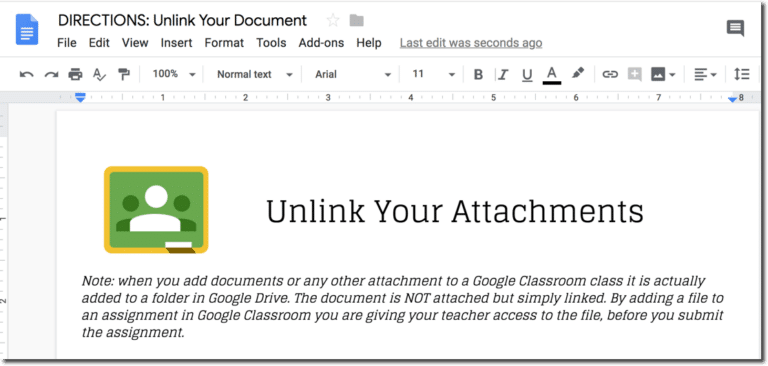 DIRECTIONS: Unlink Document in Google Classroom - Teacher Tech with ...