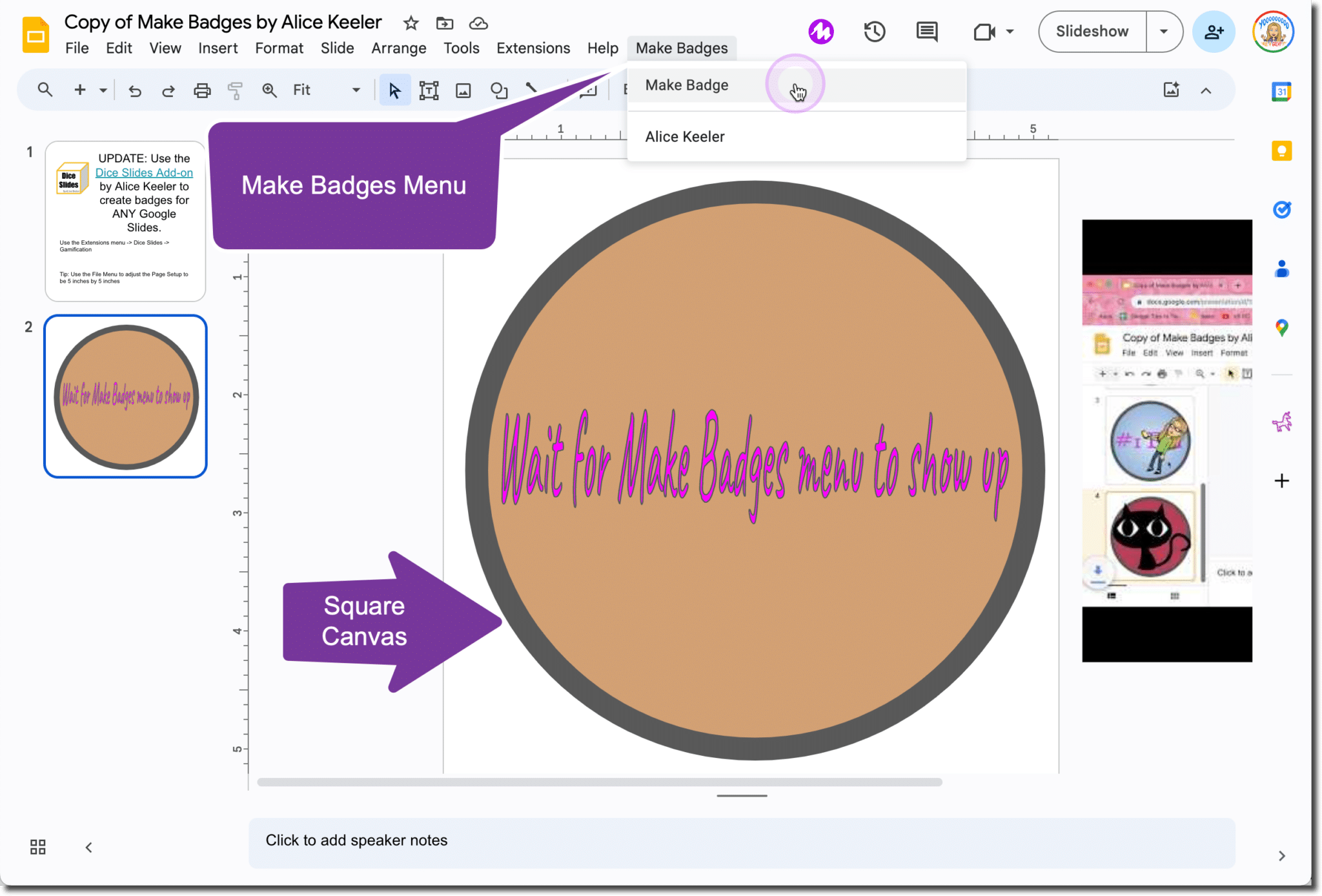 Google Slides Badge Maker - by Alice Keeler