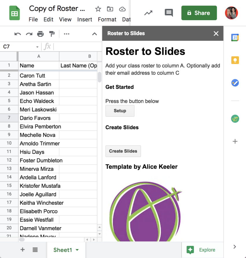 Google Slides: Roster to Slides - Teacher Tech with Alice Keeler