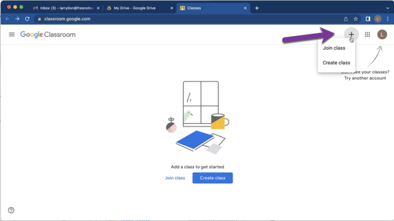 Log into Google Classroom the First Time