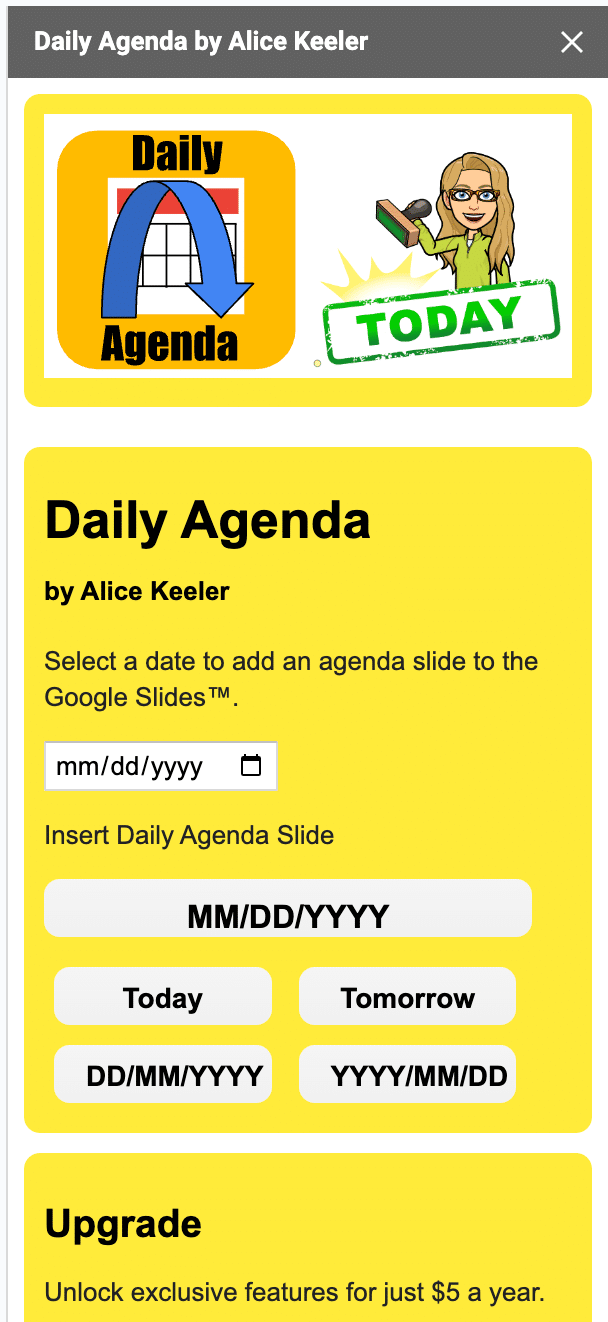 Wow! Daily Agenda Slides for Google Slides - Teacher Tech with Alice Keeler