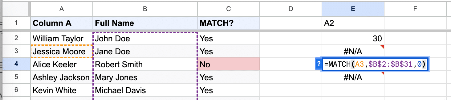 Match Names in Two Lists - Teacher Tech with Alice Keeler